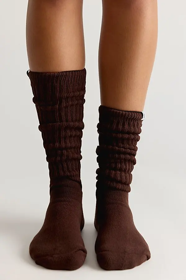 Free People Super Scrunch Socks - Chocolate