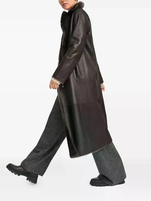 YVES SALOMON Reversible Shearling Coat - Grey