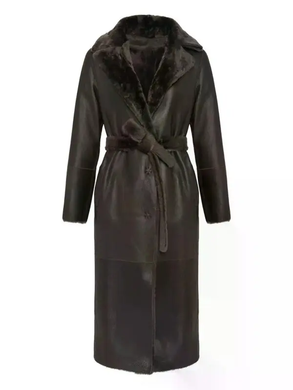 YVES SALOMON Reversible Shearling Coat - Grey