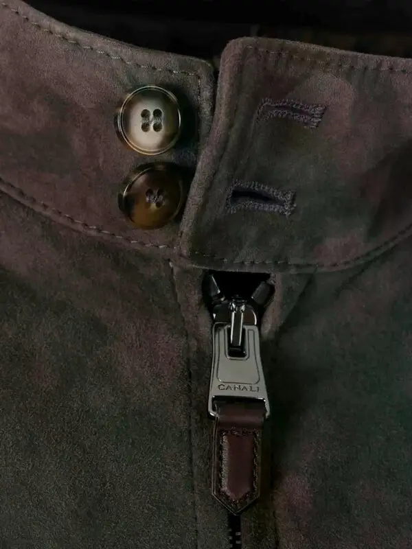 Canali Mock-neck Bomber Jacket - Brown