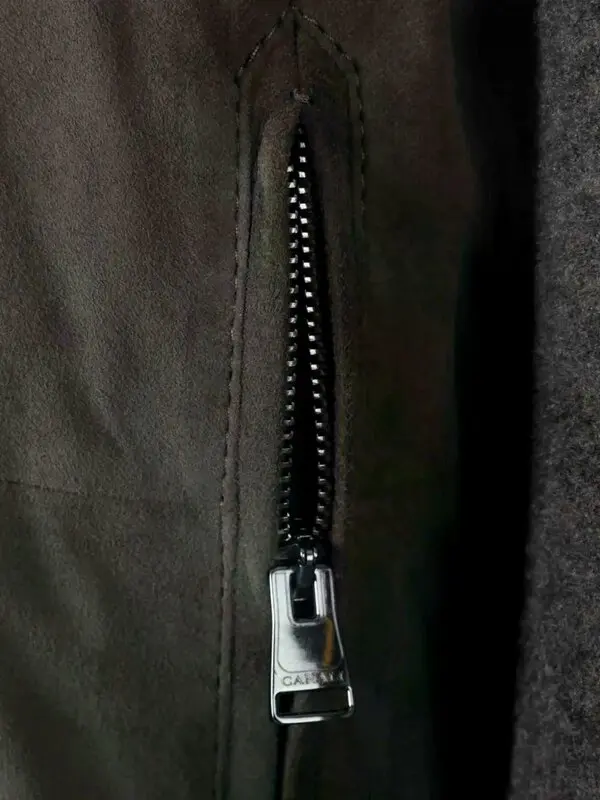 Canali Mock-neck Bomber Jacket - Brown