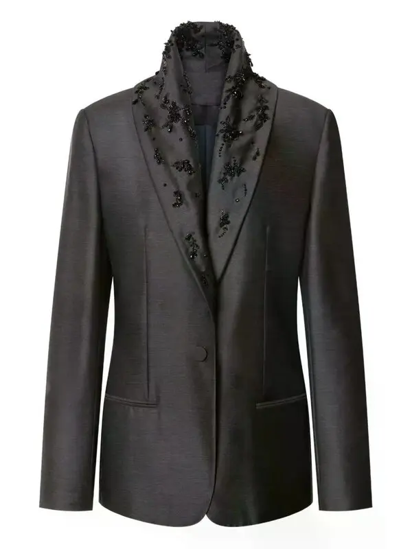Alberta Ferretti Shawl-lapel Bead-embroidered Blazer