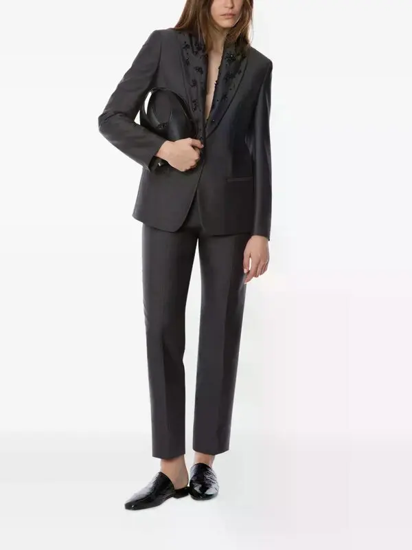 Alberta Ferretti Shawl-lapel Bead-embroidered Blazer