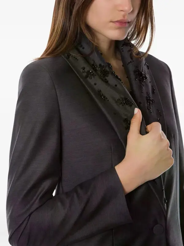Alberta Ferretti Shawl-lapel Bead-embroidered Blazer