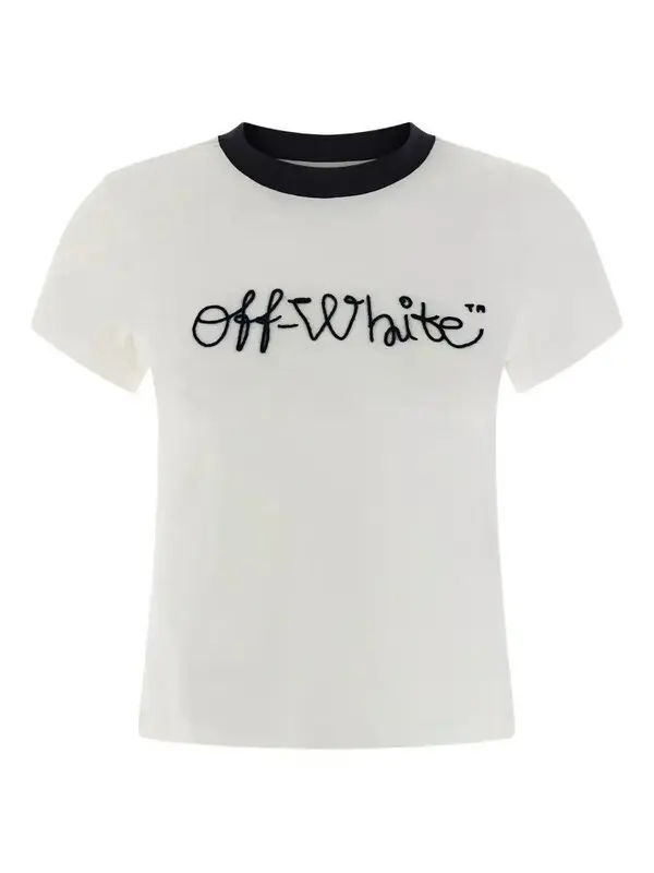 Off-White Logo Embroidered T-shirt
