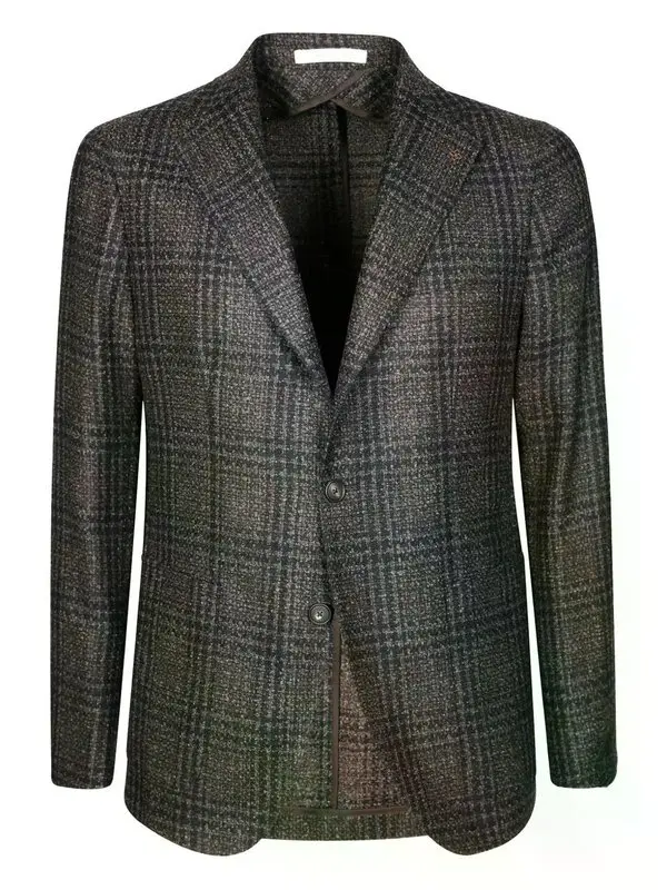 Tagliatore Plaid Single-breasted Wool Blazer
