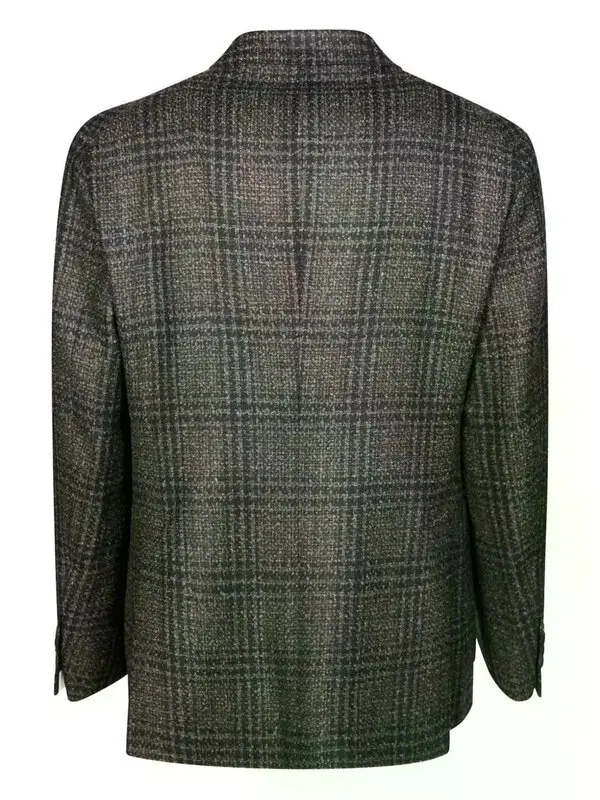 Tagliatore Plaid Single-breasted Wool Blazer