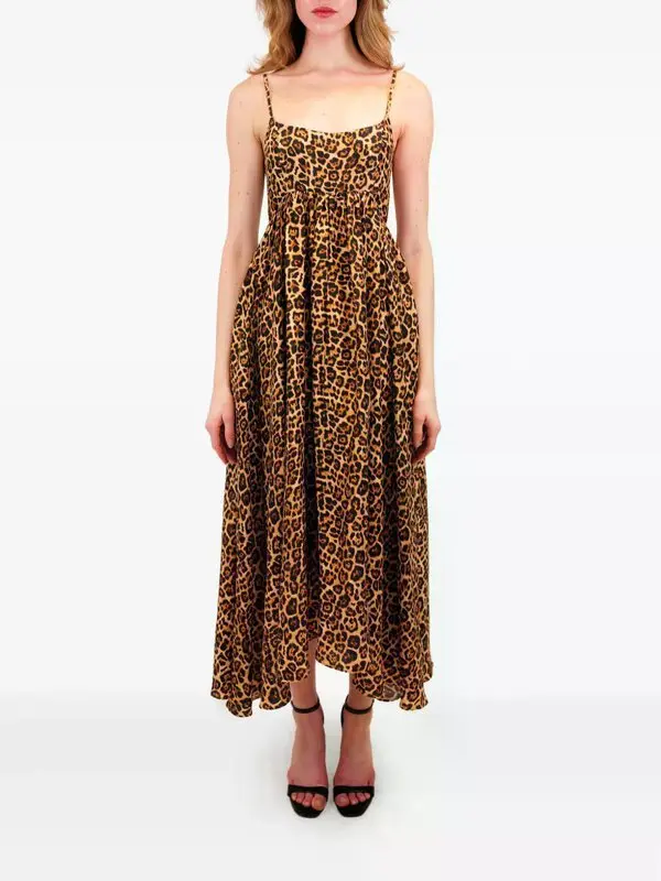 Azeeza Rachel Leopard-print Midi Dress - Brown