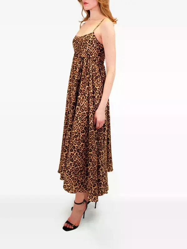 Azeeza Rachel Leopard-print Midi Dress - Brown