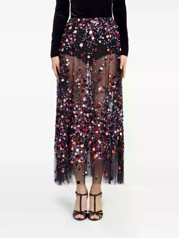 Elie Saab Bead-embellished Skirt