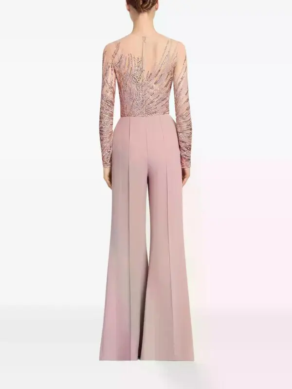 Elie Saab Sequin-embellished Tulle Embroidered Jumpsuit