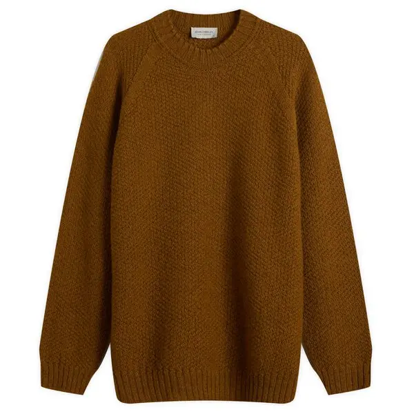 John Smedley Couper Moss Stitch British Wool Jumper - Umber