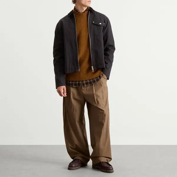 John Smedley Couper Moss Stitch British Wool Jumper - Umber