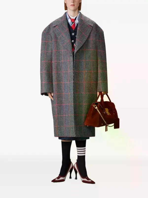 Thom Browne Argyle-intarsia Merino-wool Cardigan - Red