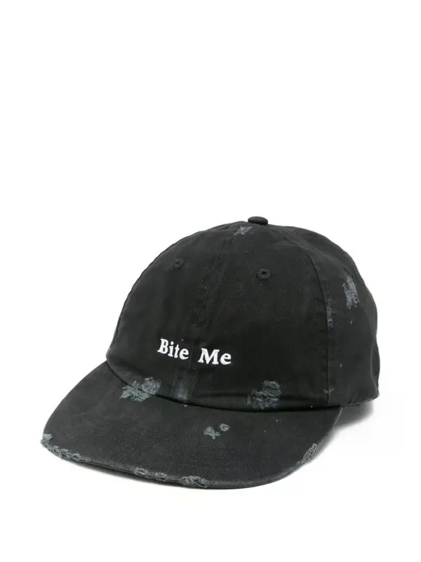 MARKGONG Slogan-embroidered Baseball Cap - Black