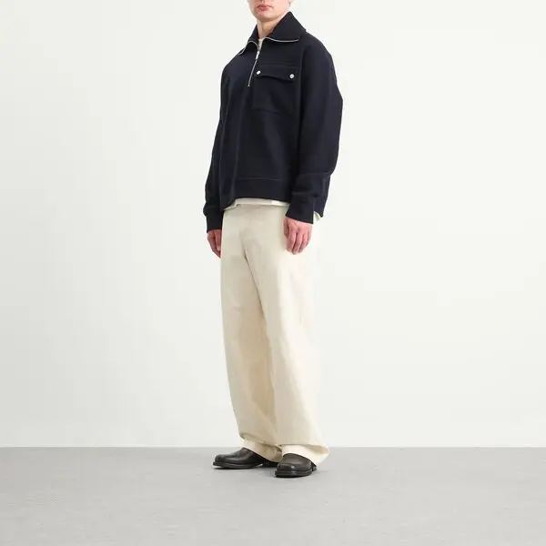 JIL SANDER Felted Wool Quarter-zip Jumper