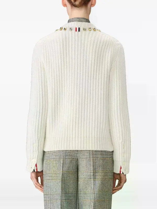 Thom Browne Swarovski-crystal Half-stitch Cashmere Cardigan
