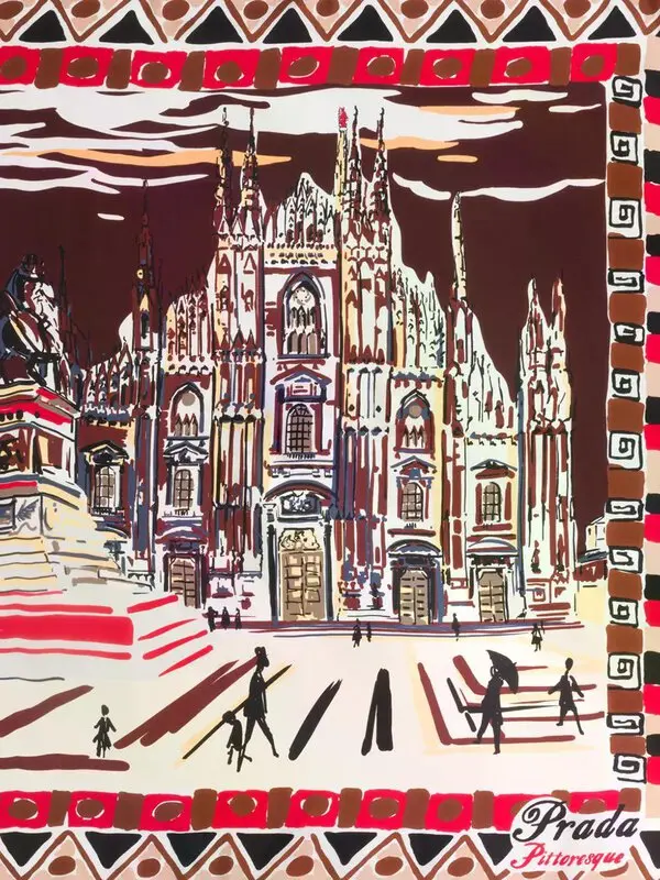 Prada Pittoresque Milan Silk Foulard