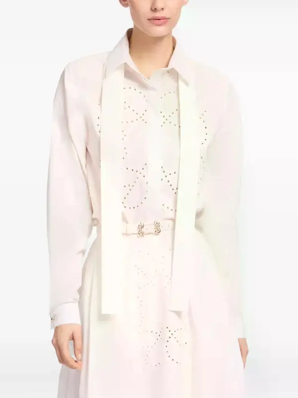 Elie Saab Monogram-embroidered Shirt - Neutrals