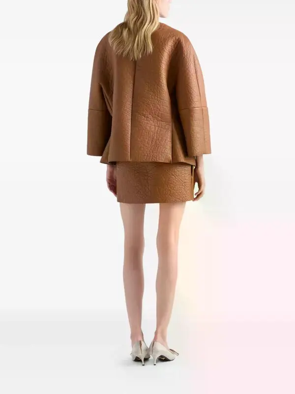 Prada Textured Leather Mini Skirt