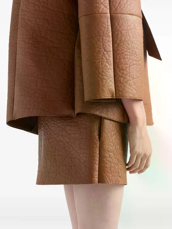 Prada Textured Leather Mini Skirt