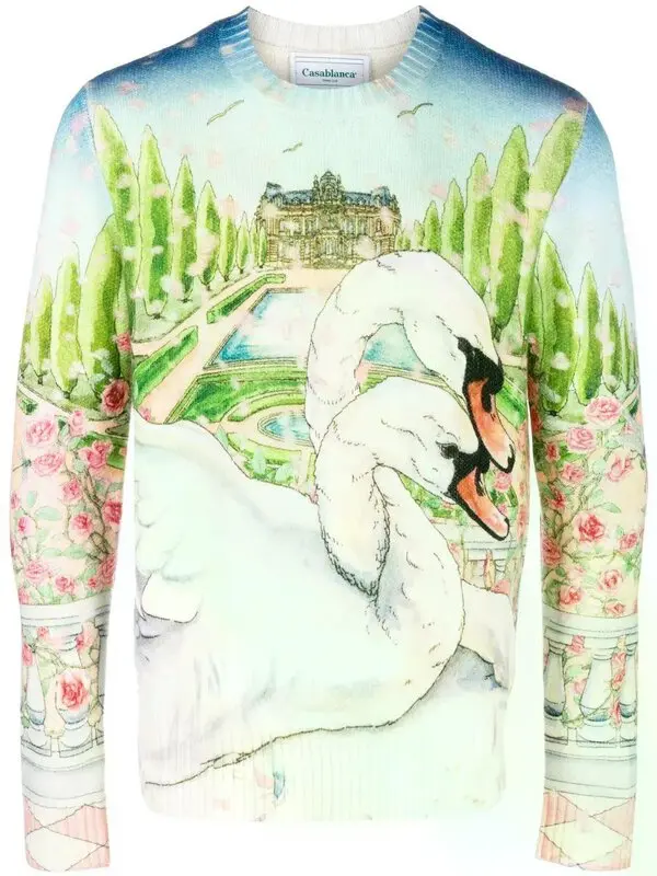 Casablanca L'amour En Fleur Jumper - Neutrals