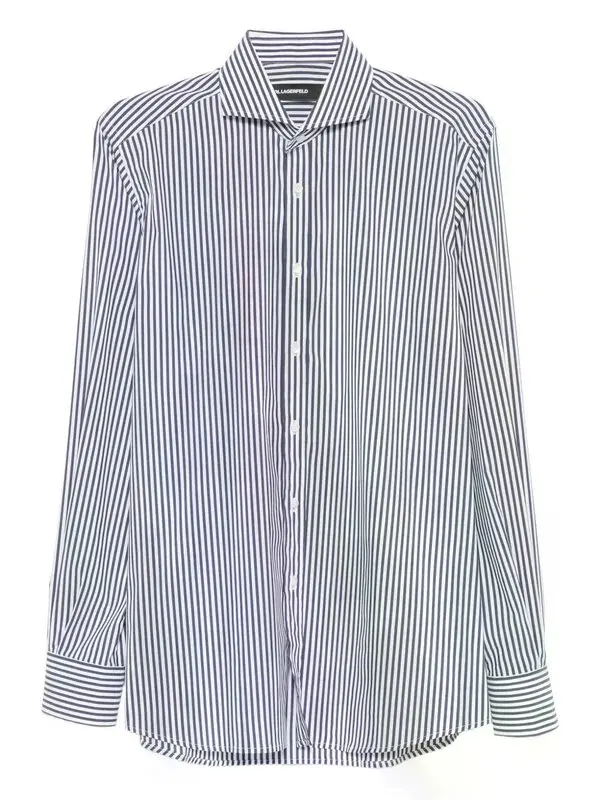 Karl Lagerfeld Striped Cotton Shirt - Blue