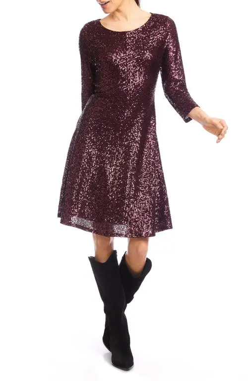 Karen Kane Sequin Fit & Flare Dress