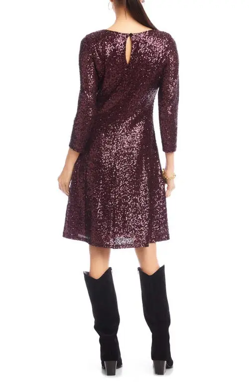 Karen Kane Sequin Fit & Flare Dress