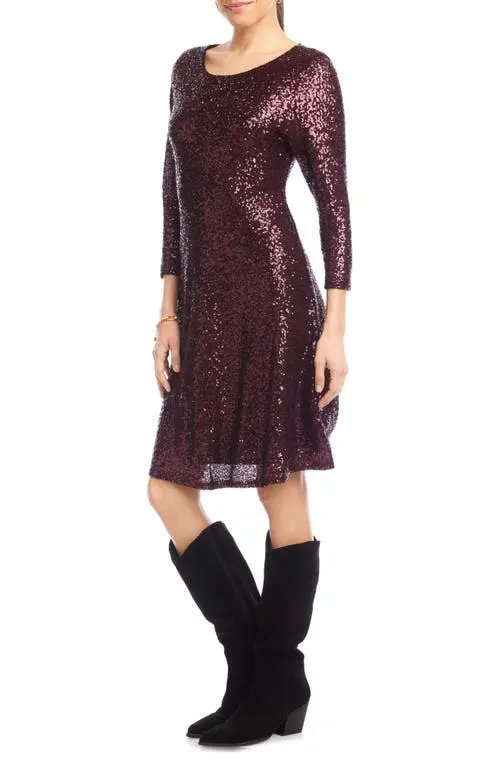 Karen Kane Sequin Fit & Flare Dress
