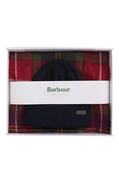 Barbour Swinton Tartan Scarf & Beanie Set