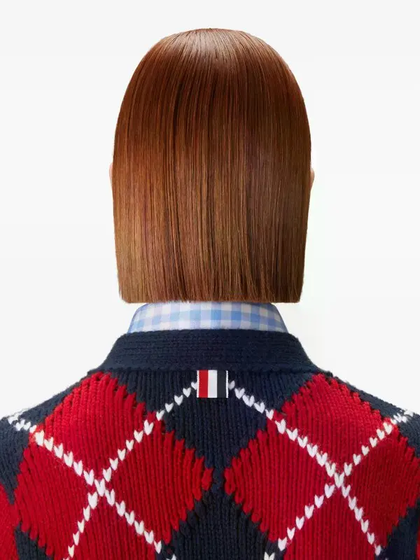 Thom Browne Argyle-intarsia Merino-wool Cardigan