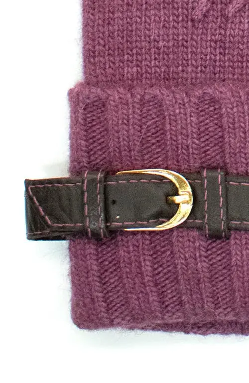 Portolano Gloves With Nappa Belt - Damson/teak
