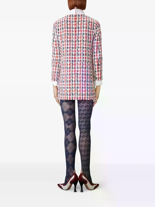 Thom Browne Gingham Tweed Mini Dress