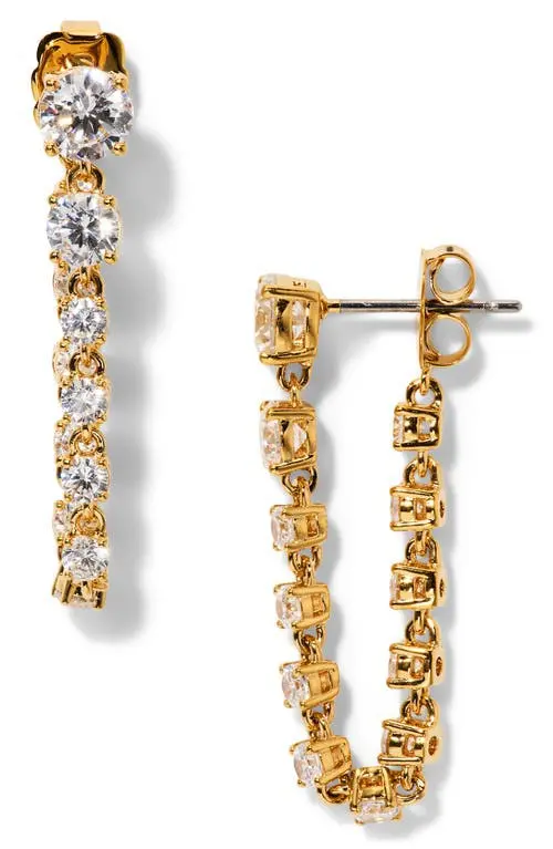 Nadri Cubic Zirconia Front/back Earrings - Gold