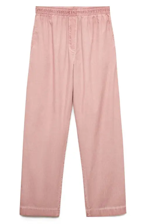 Mango Garment-dyed Cotton Pajama Pants - Medium Pink