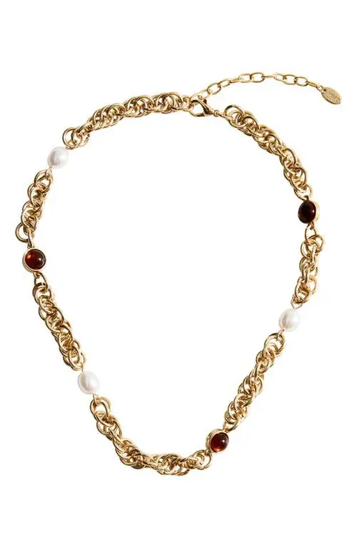 Mango Combined Bead Chain Necklace - Gold