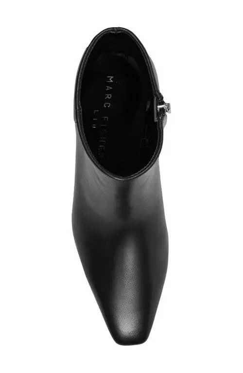 Marc Fisher Danai Leather Kitten Heel Booties - Black Leather
