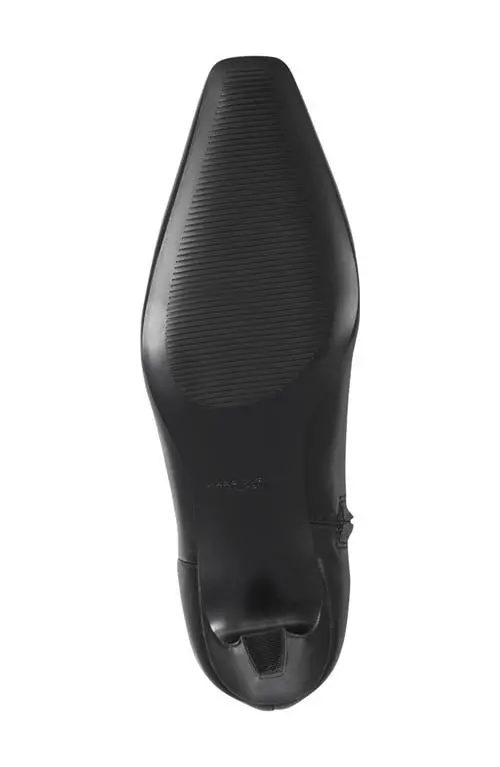 Marc Fisher Danai Leather Kitten Heel Booties - Black Leather