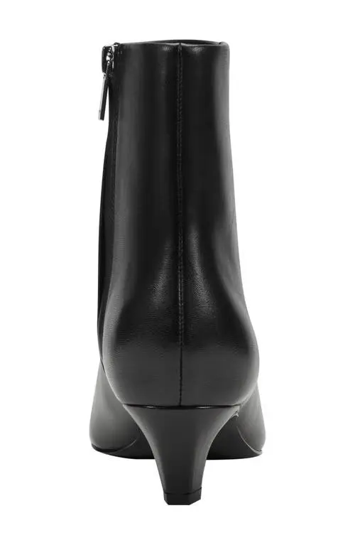 Marc Fisher Danai Leather Kitten Heel Booties - Black Leather