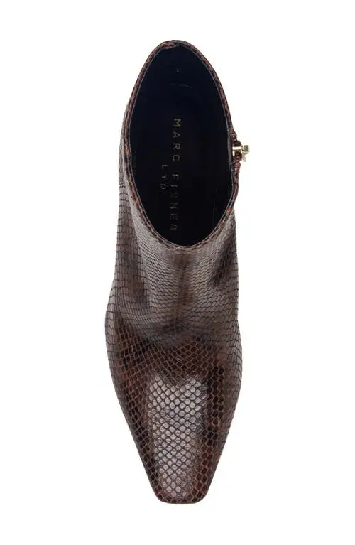 Marc Fisher Danai Leather Kitten Heel Booties - Brown/brown
