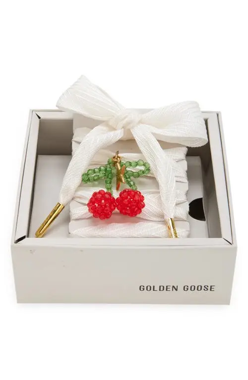 GOLDEN GOOSE Skins Cherry Charm Shoelaces - Optic White