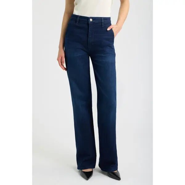 FRAME High-waist Straight-leg Trouser Jeans - Ultraviolet