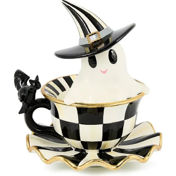 MACKENZIE-CHILDS Check Teacup Ghost Decor - Courtly