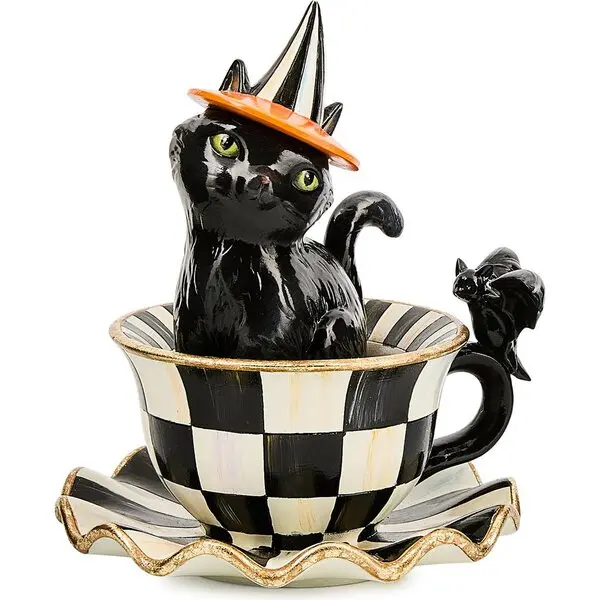MACKENZIE-CHILDS Check Teacup Ghost Decor - Courtly