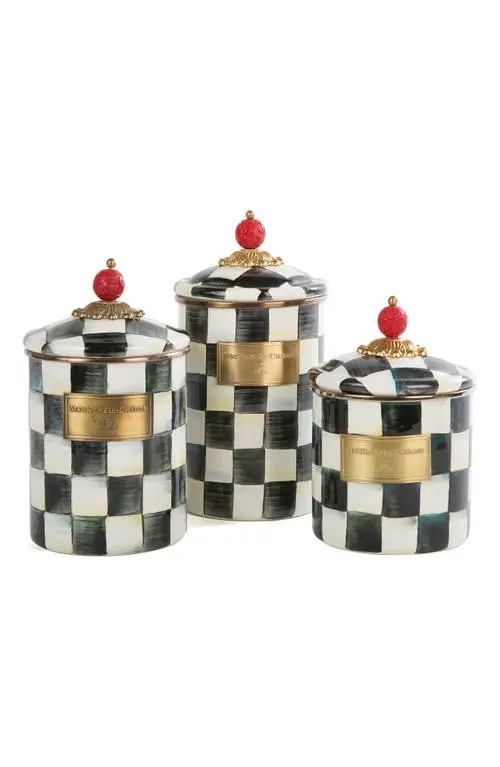 MACKENZIE-CHILDS Check Set Of 3 Canisters - Courtly