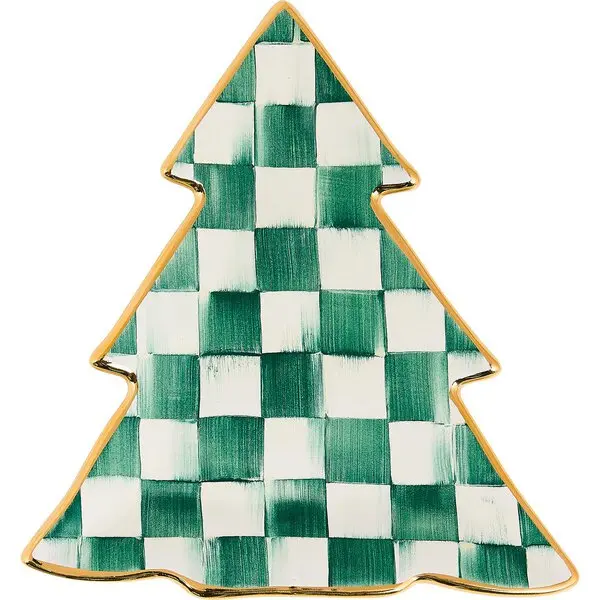 MACKENZIE-CHILDS Spruce Check Tree Dish