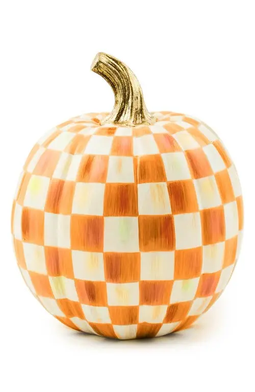 MACKENZIE-CHILDS Check Small Pumpkin - Orange