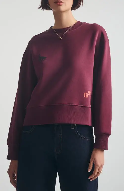 Brooklyn Industries Graphic Relaxed-fit Fleece Sweatshirt - Windsor Wine