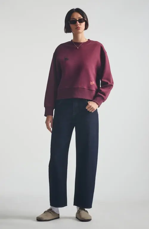 Brooklyn Industries Graphic Relaxed-fit Fleece Sweatshirt - Windsor Wine